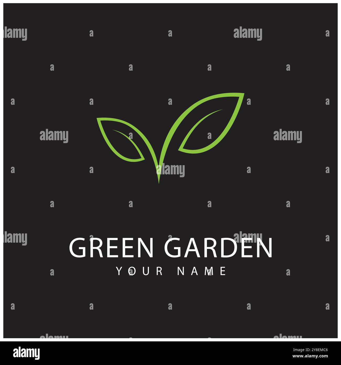 green garden logo vector and symbol Stock Vector Image & Art - Alamy