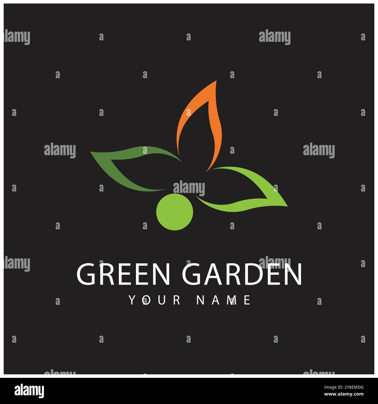 green garden logo vector and symbol Stock Vector Image & Art - Alamy
