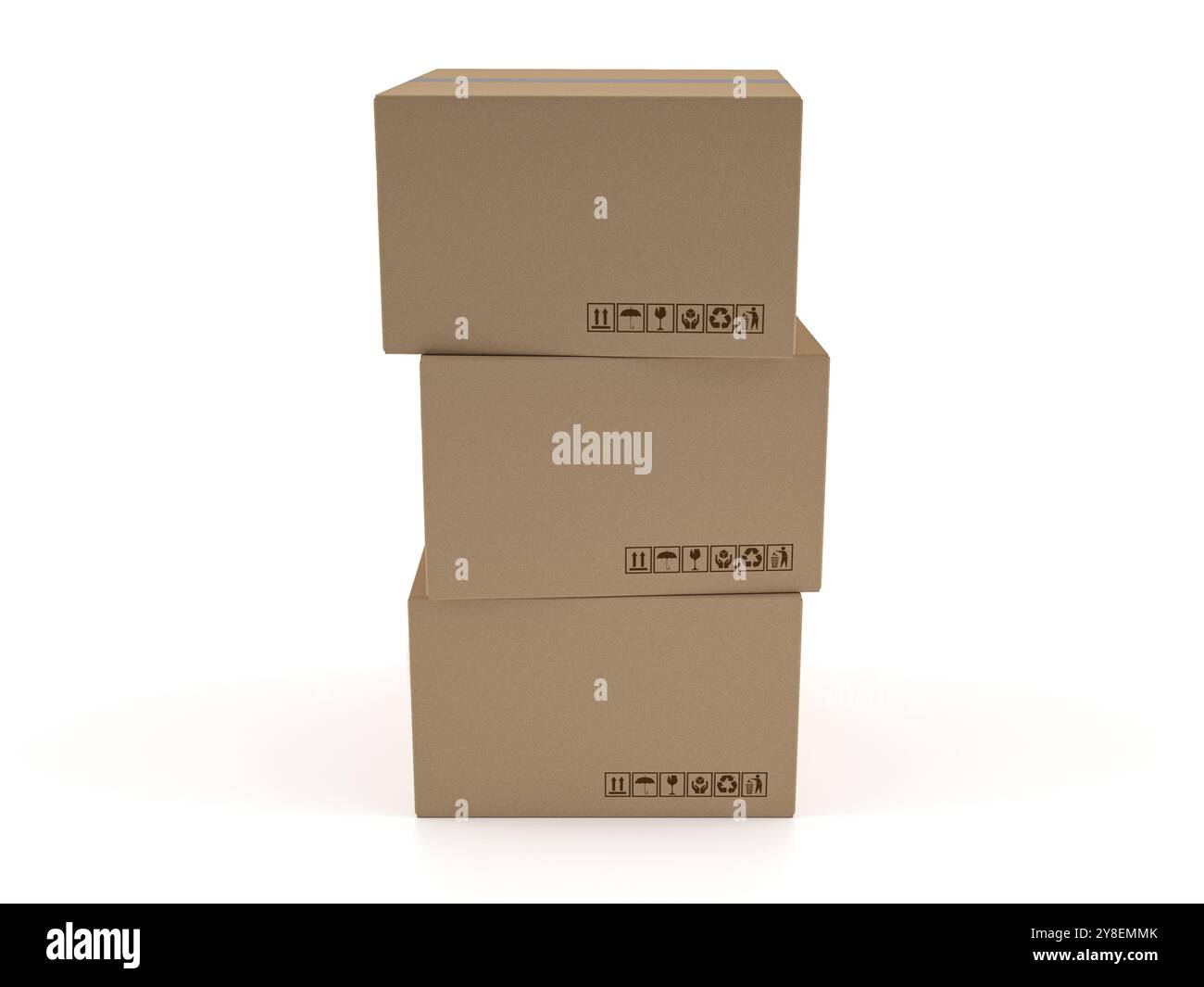 Cardboard boxes on a white background. 3d illustration Stock Photo - Alamy