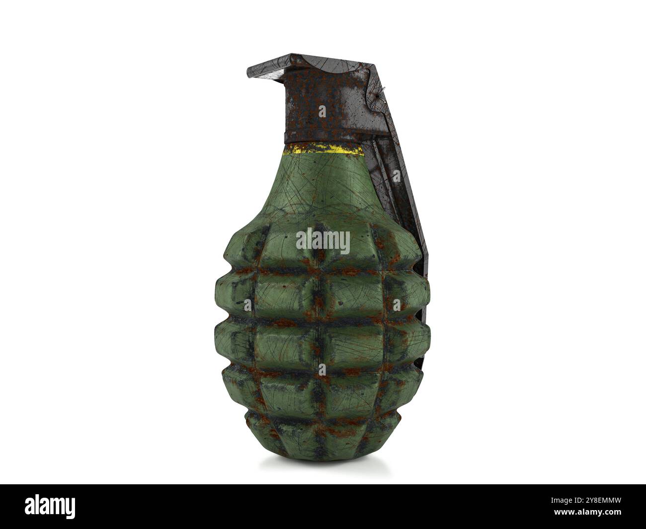 Grenade on a white background. 3d illustration Stock Photo - Alamy