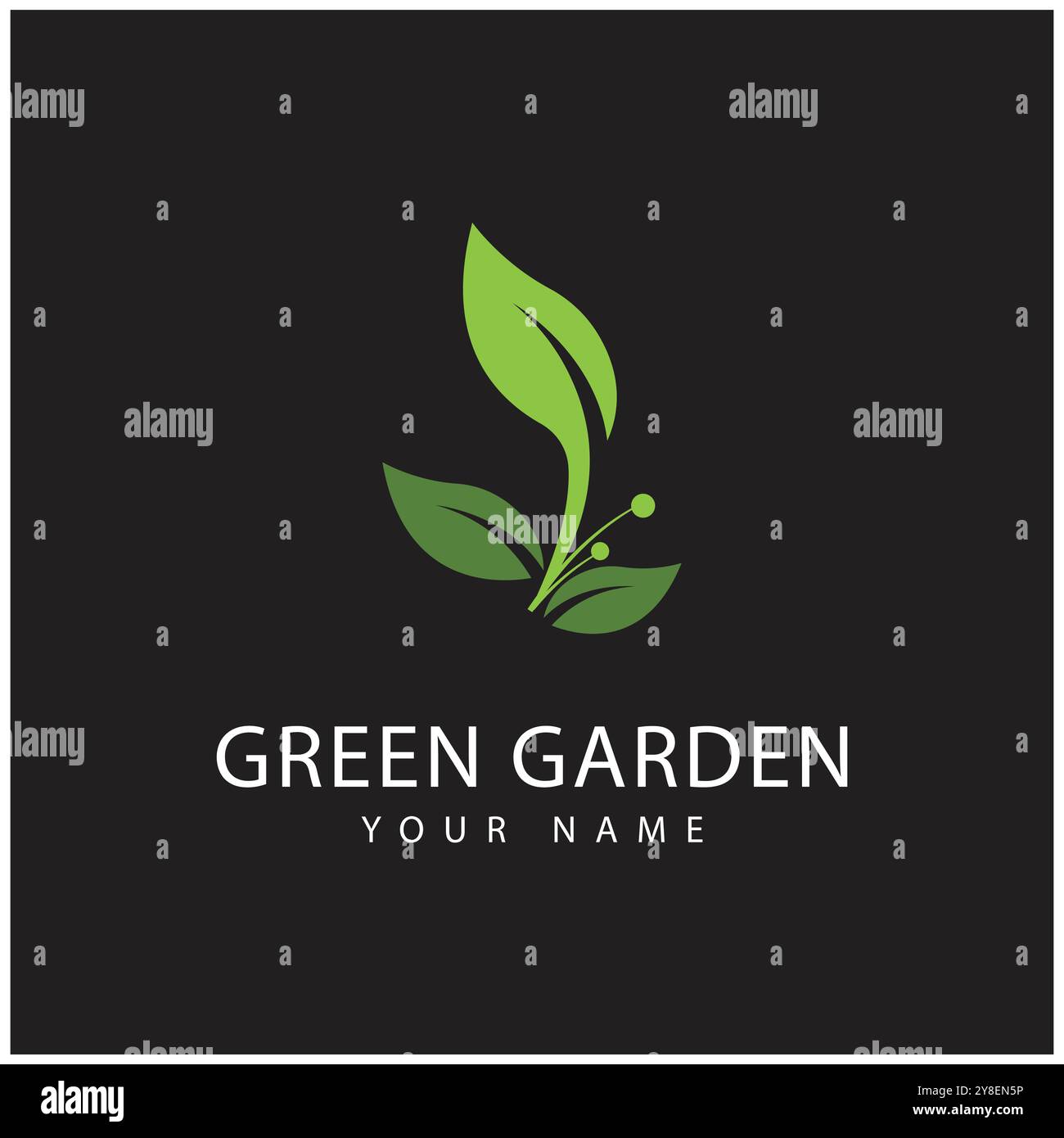 green garden logo vector and symbol Stock Vector Image & Art - Alamy