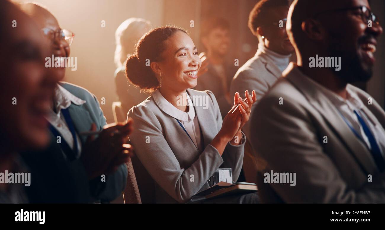 Clapping presentation happy woman hi-res stock photography and images ...