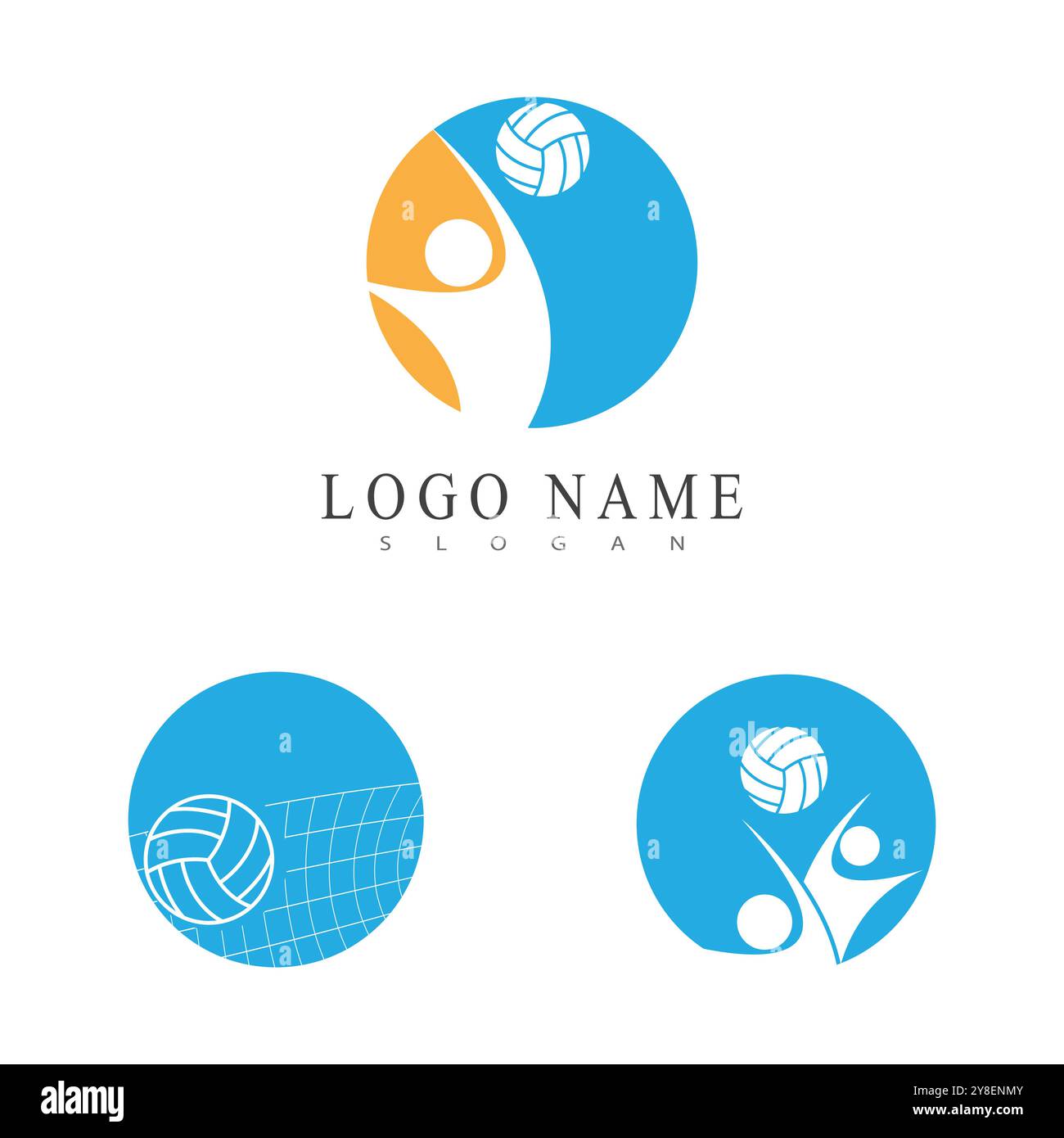 Volley ball logo vector and symbol design template Stock Vector Image ...