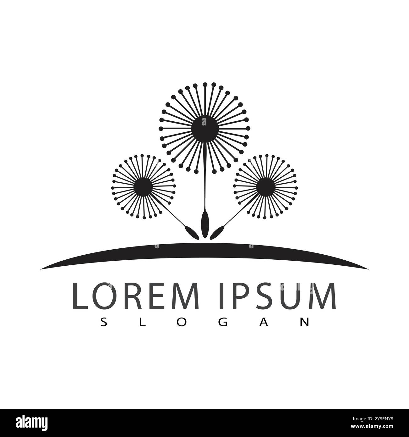 Dandelion flower logo vector and symbol template Stock Vector Image ...