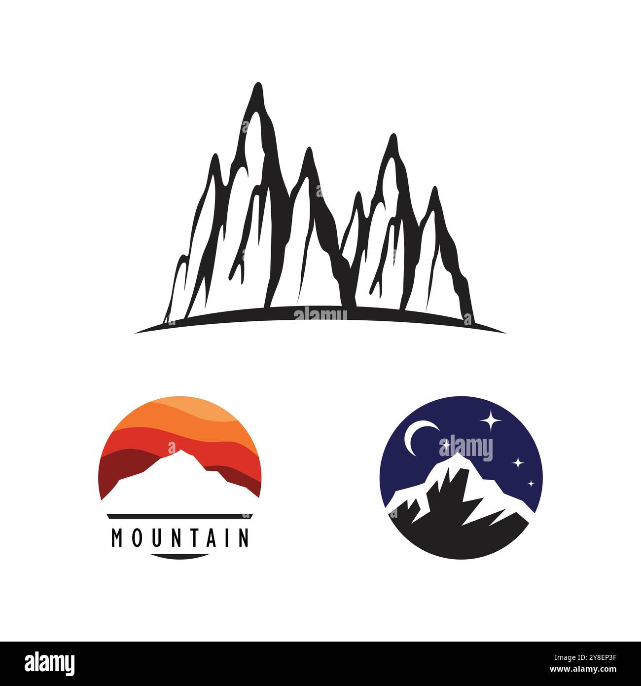 Mountain illustration logo vector and symbol design Stock Vector Image ...