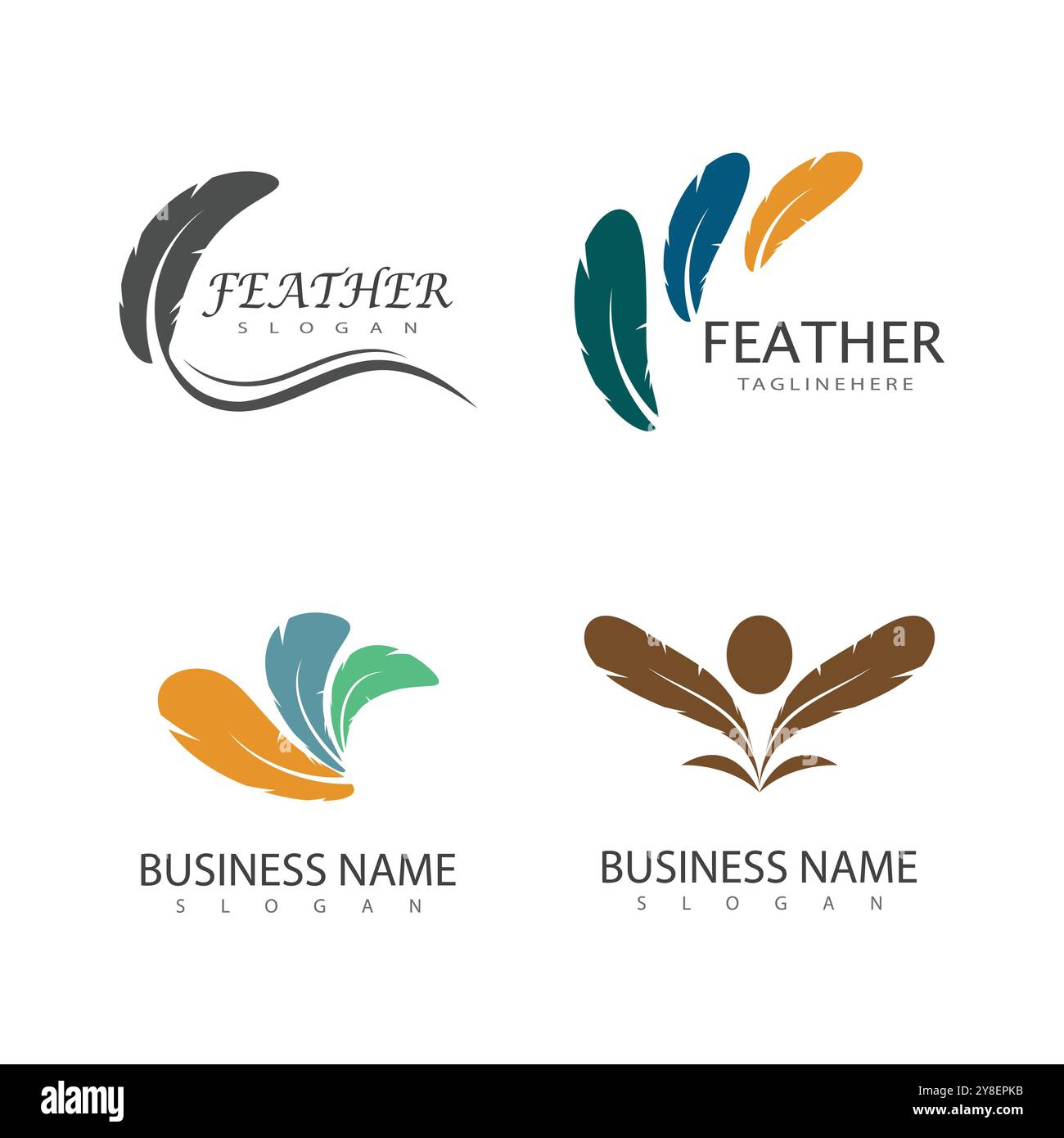 feather logo vector template and symbol design Stock Vector Image & Art ...
