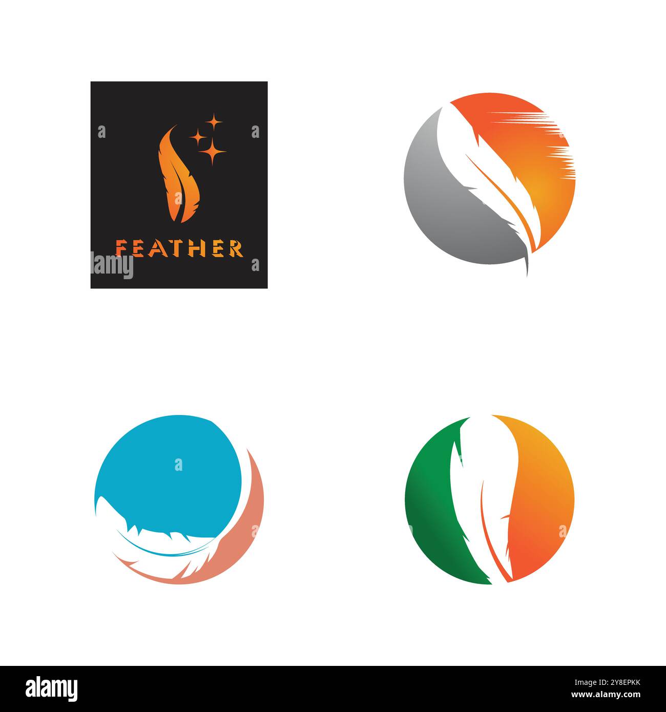 feather logo vector template and symbol design Stock Vector Image & Art ...