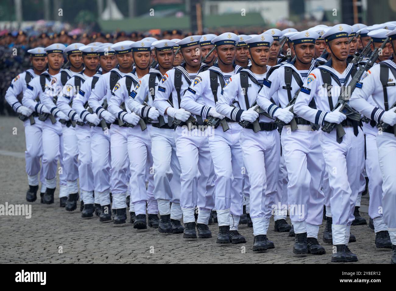 Indonesian Navy march during a parade marking the 79th anniversary of ...