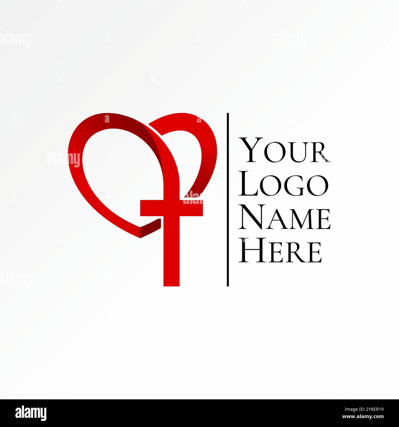 Logo design graphic concept creative abstract premium vector stock love symbol christian church ...