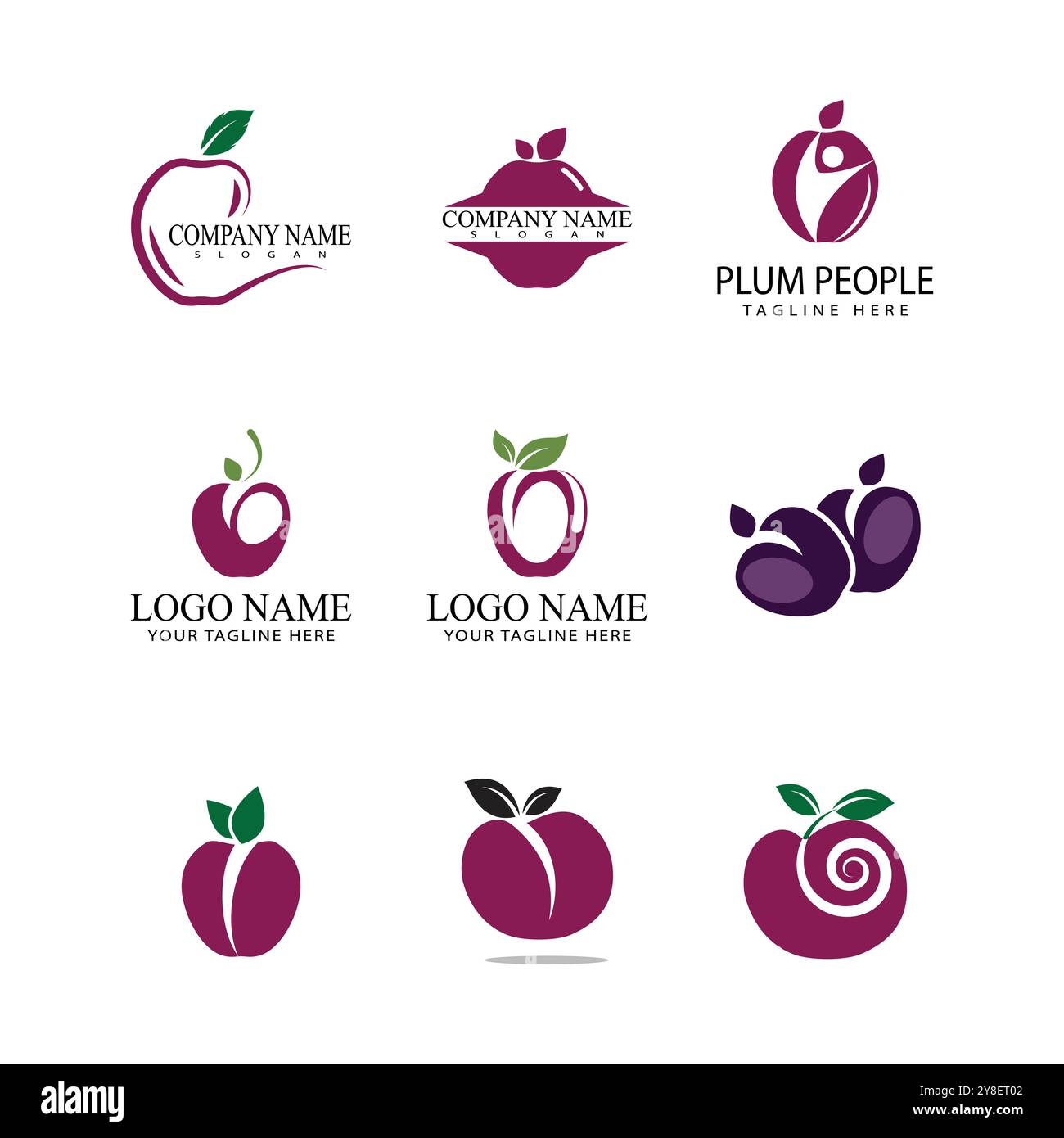 Plum logo vector icon design template Stock Vector Image & Art - Alamy