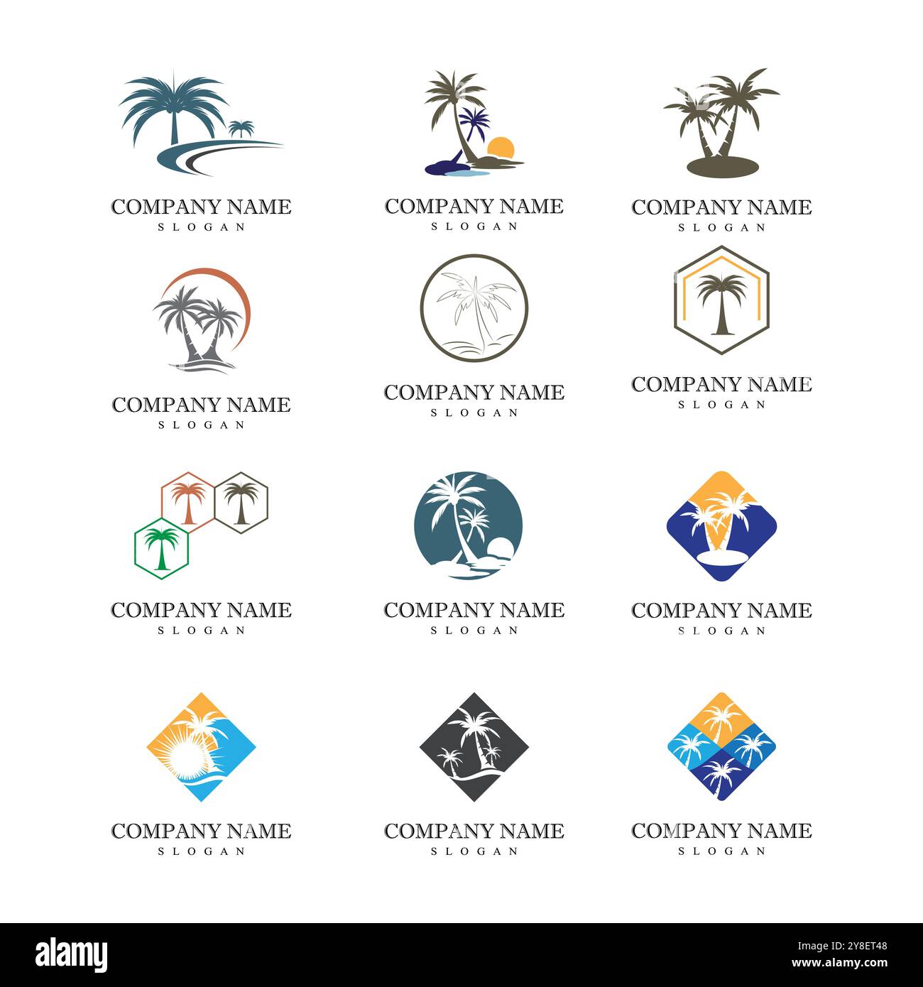 Palm tree summer logo and symbol template vector design Stock Vector ...