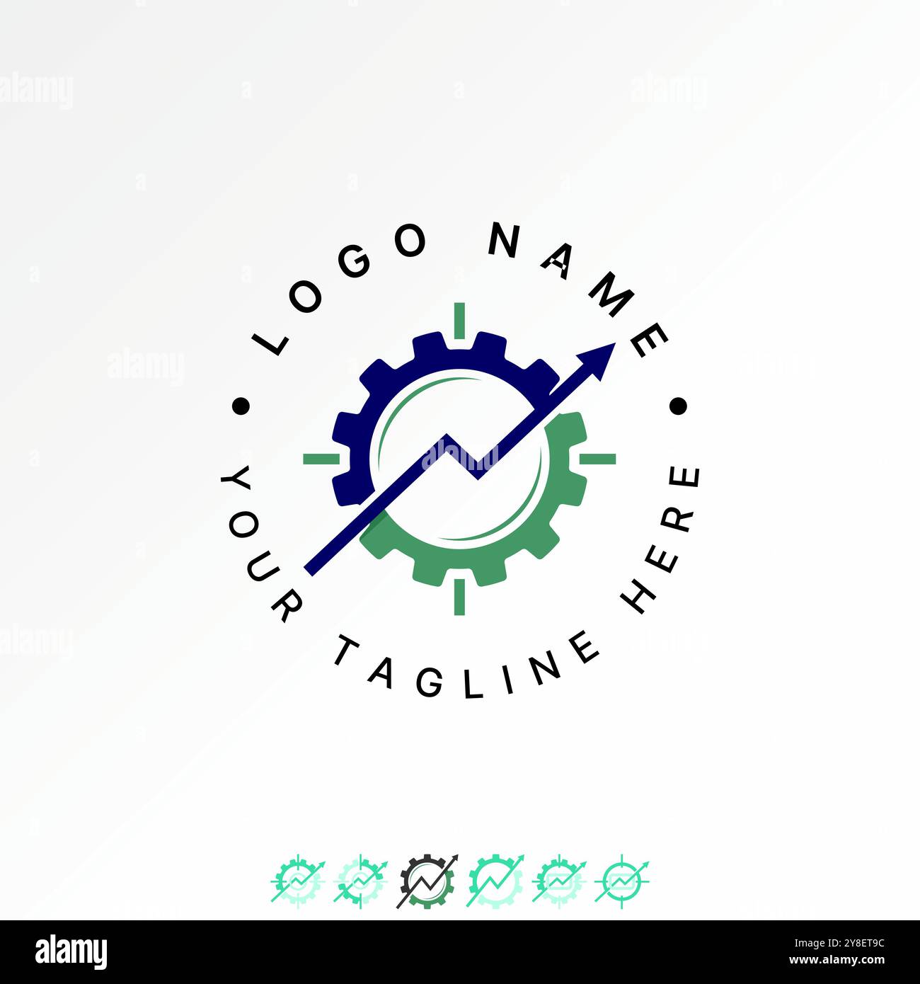 Logo design graphic concept creative abstract premium vector stock arrow trading gear shooting ...
