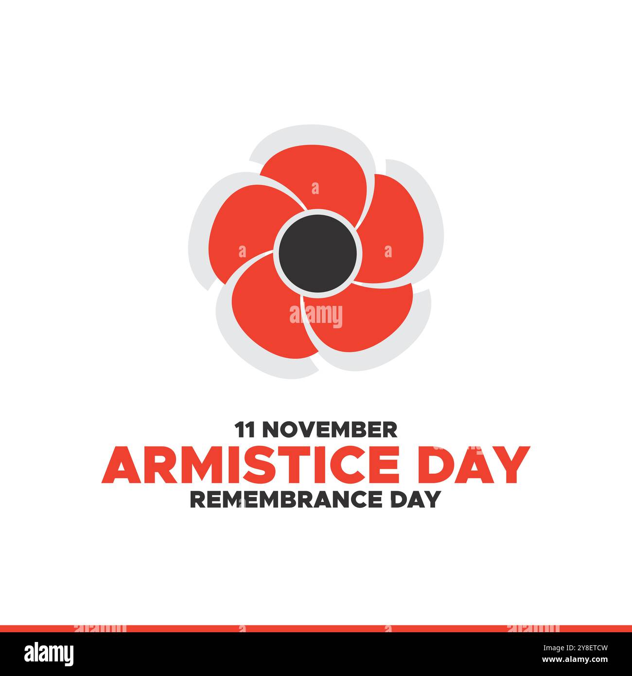 Armistice Day, Remembrance Day, 11 November, greeting card, vector ...