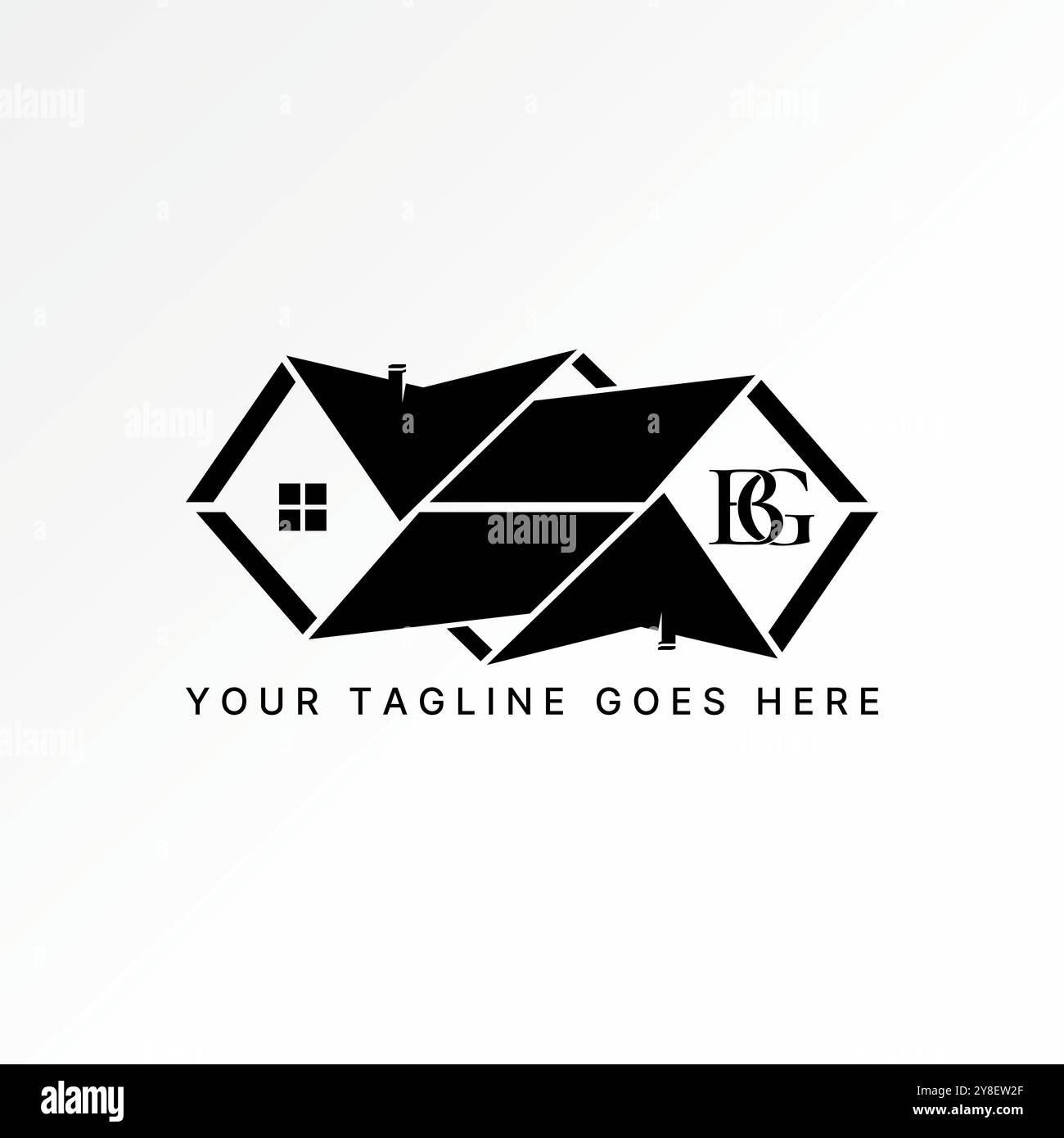 Logo design graphic concept creative premium vector stock image graphic initial BG font home ...