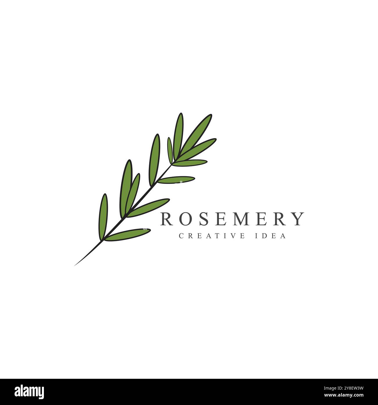 Rosemary logo vector illustration template business element and symbol ...