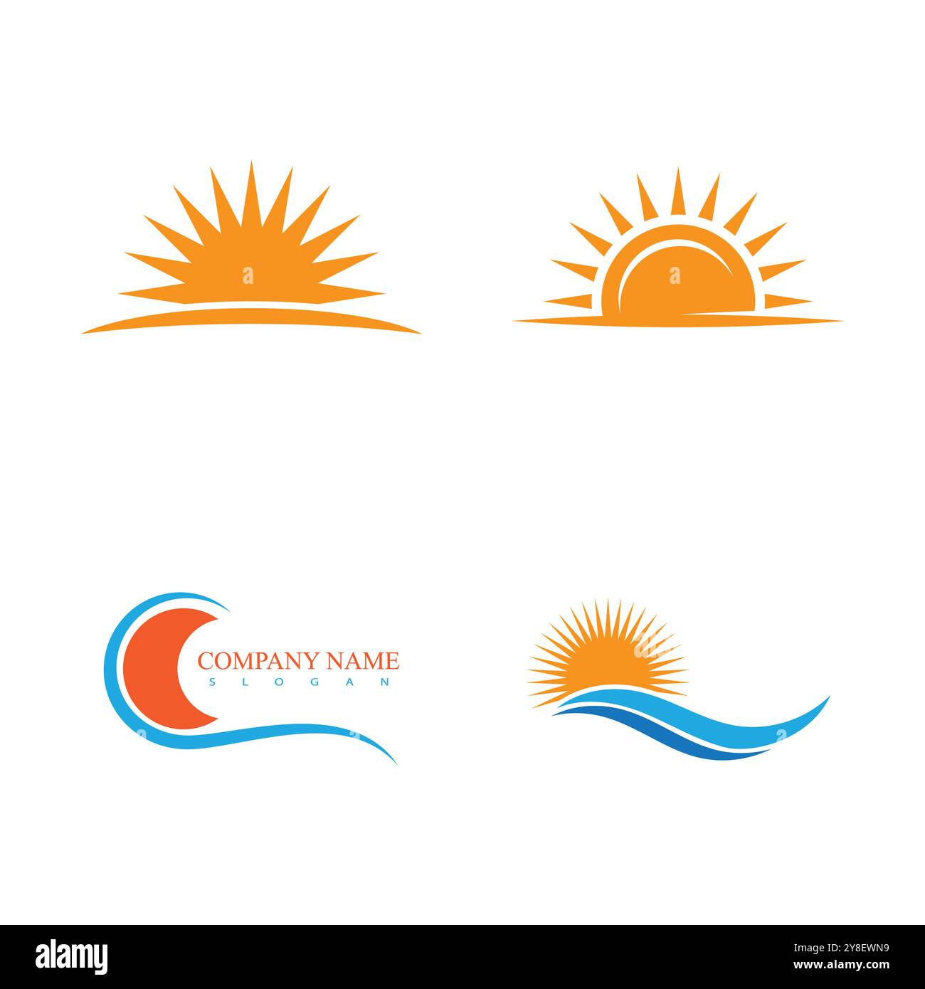 Sun logo vector template Cut Out Stock Images & Pictures - Alamy