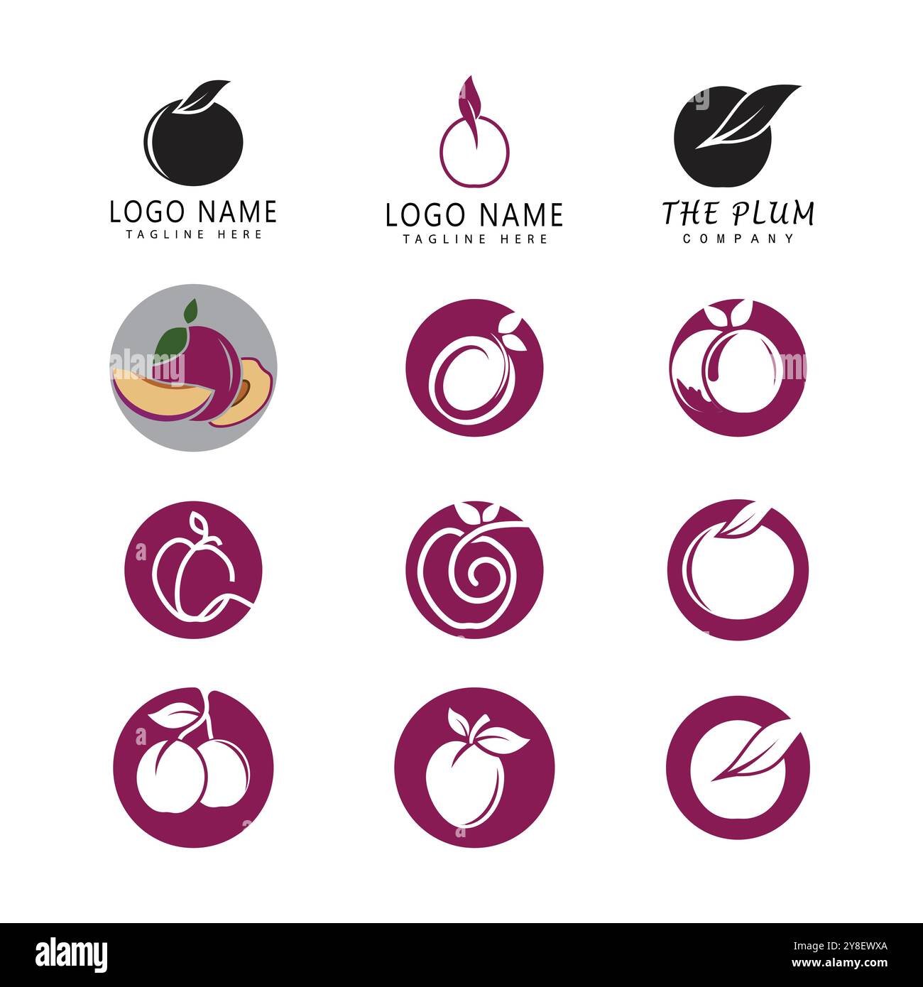Plum logo vector icon design template Stock Vector Image & Art - Alamy