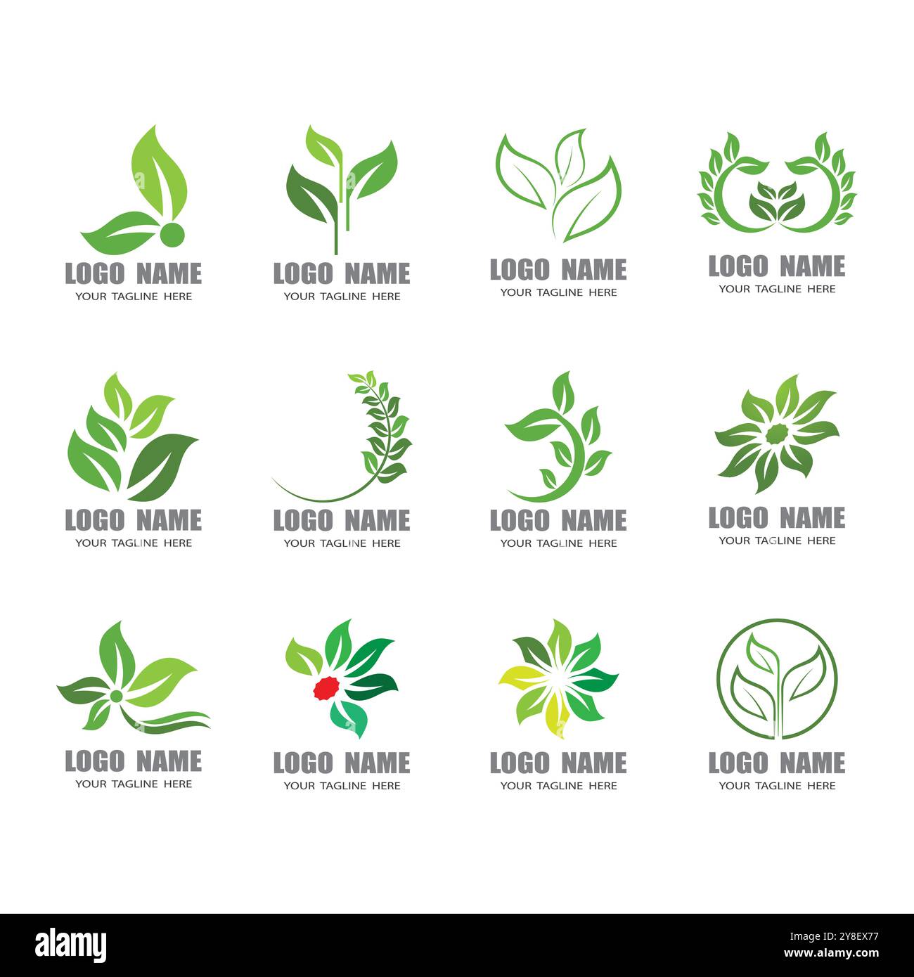 Green leaf illustration nature logo design Stock Vector Image & Art - Alamy