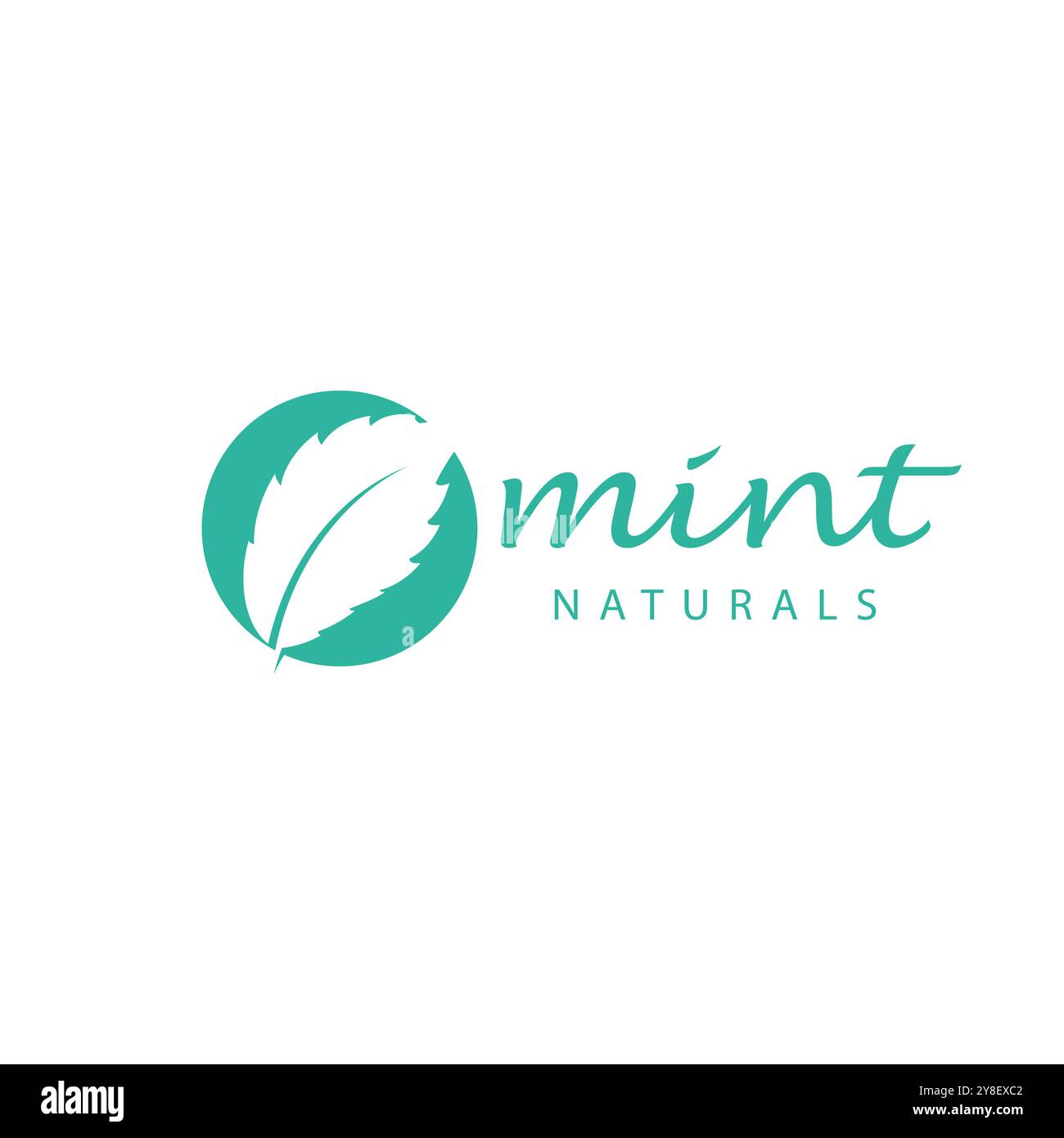 Natural leaf mint logo vector template symbol design Stock Vector Image ...