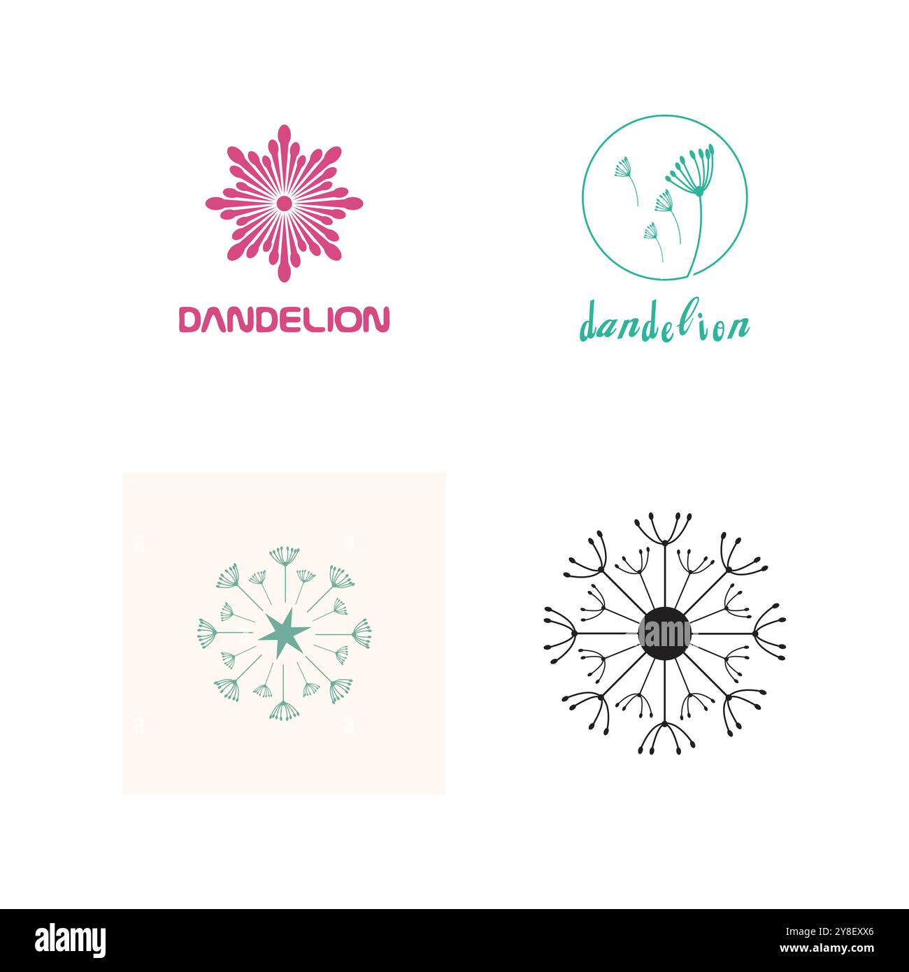 Dandelion flower logo vector and symbol template Stock Vector Image ...