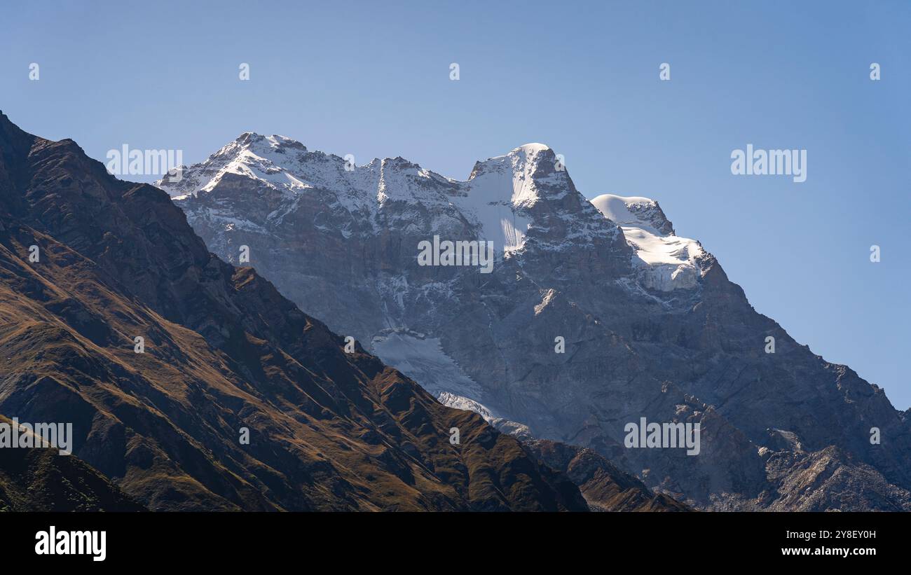 Landscape view of Malika Parbat mountain peak from Saiful Muluk lake ...