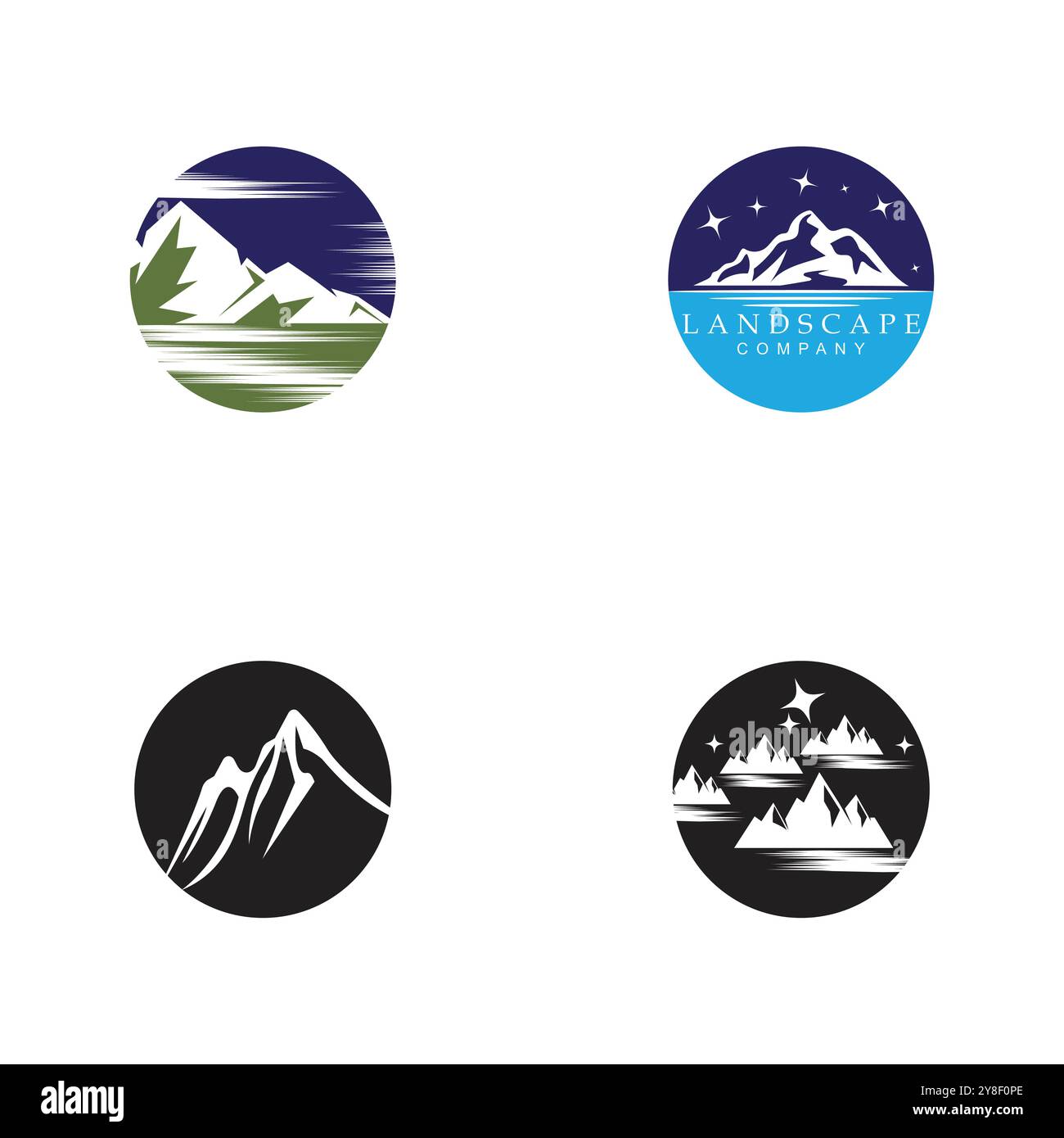 Simple Modern Mountain Landscape Logo Design Vector, Rocky Ice Top ...