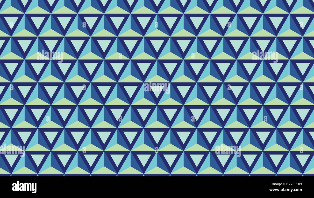 Abstract illustration of blue geometrical triangular shapes in seamless ...