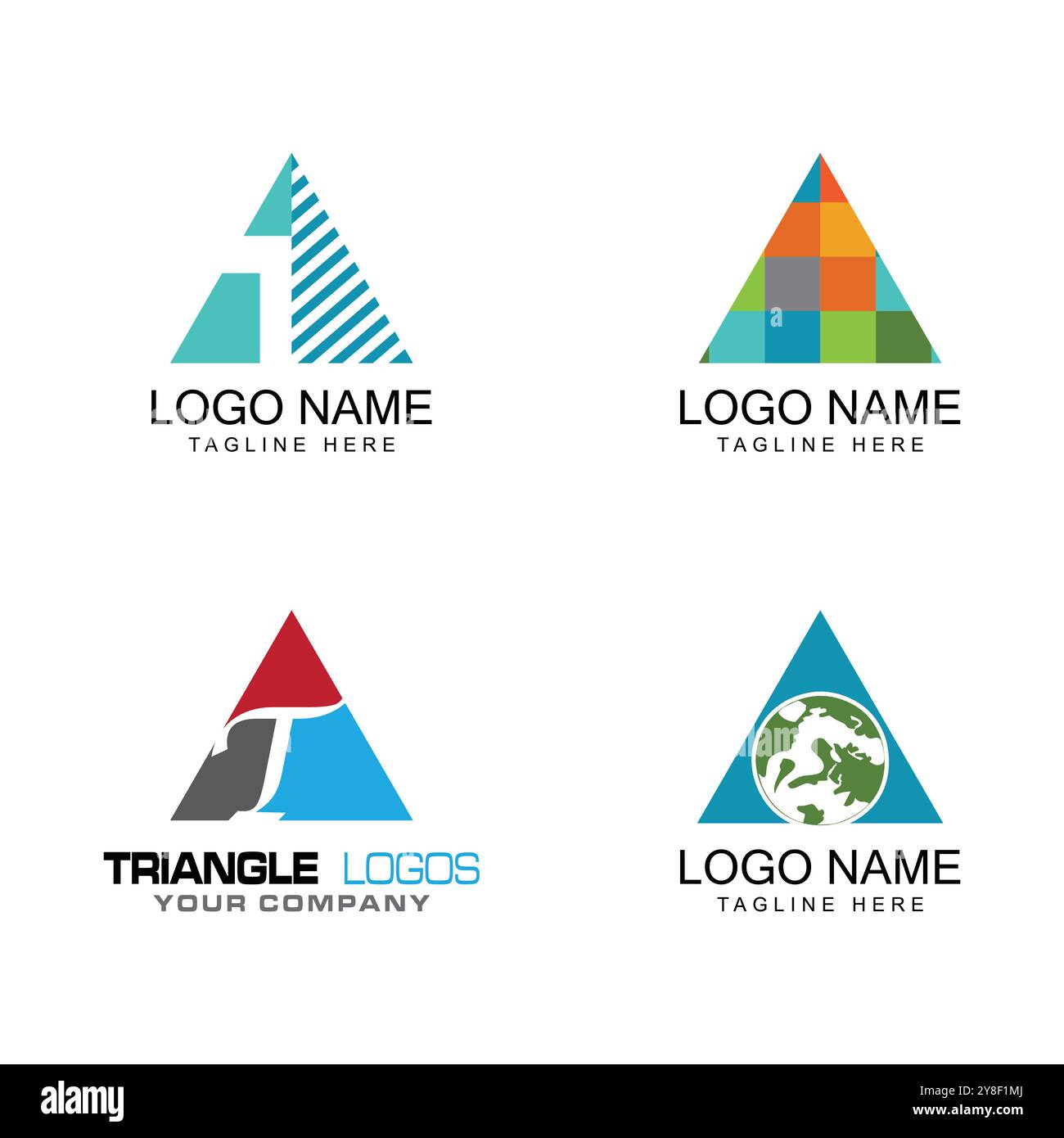Futuristic Triangle Chain logo design inspiration Stock Vector Image ...