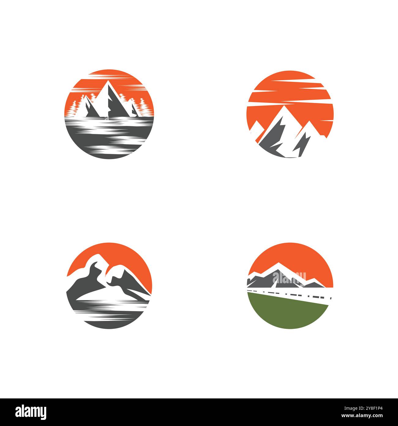 Simple Modern Mountain Landscape Logo Design Vector, Rocky Ice Top ...