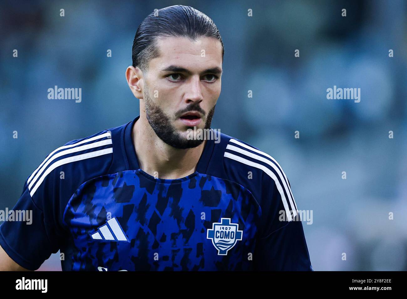 Como’s Italian defender Alberto Dossena looks before the Serie A football match between SSC ...