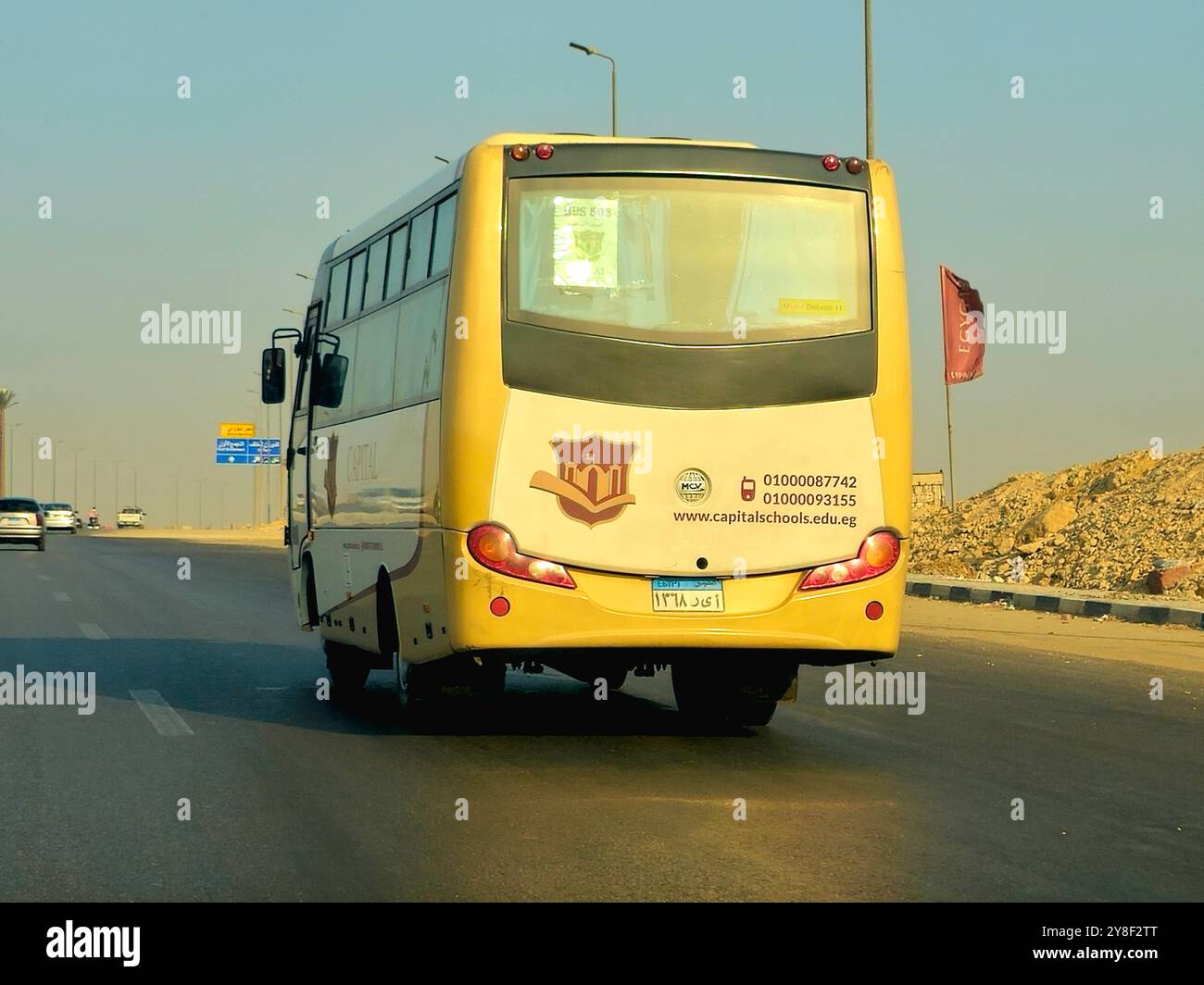 Cairo, Egypt, September 25 2024: Capital International schools Minibus ...