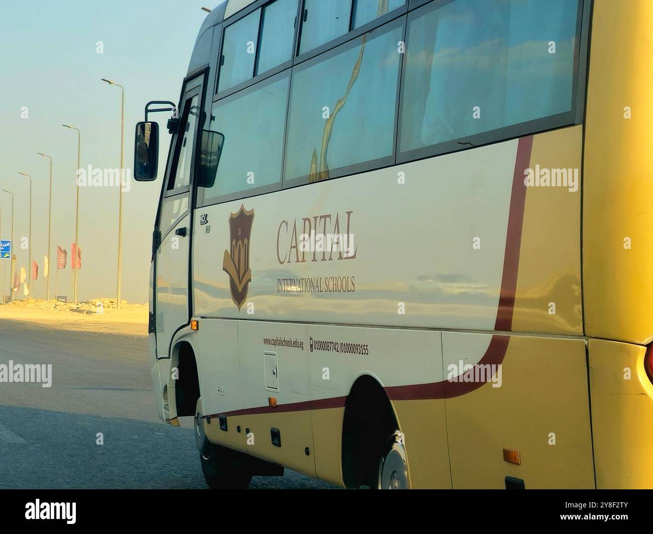 Cairo, Egypt, September 25 2024: Capital International schools Minibus ...