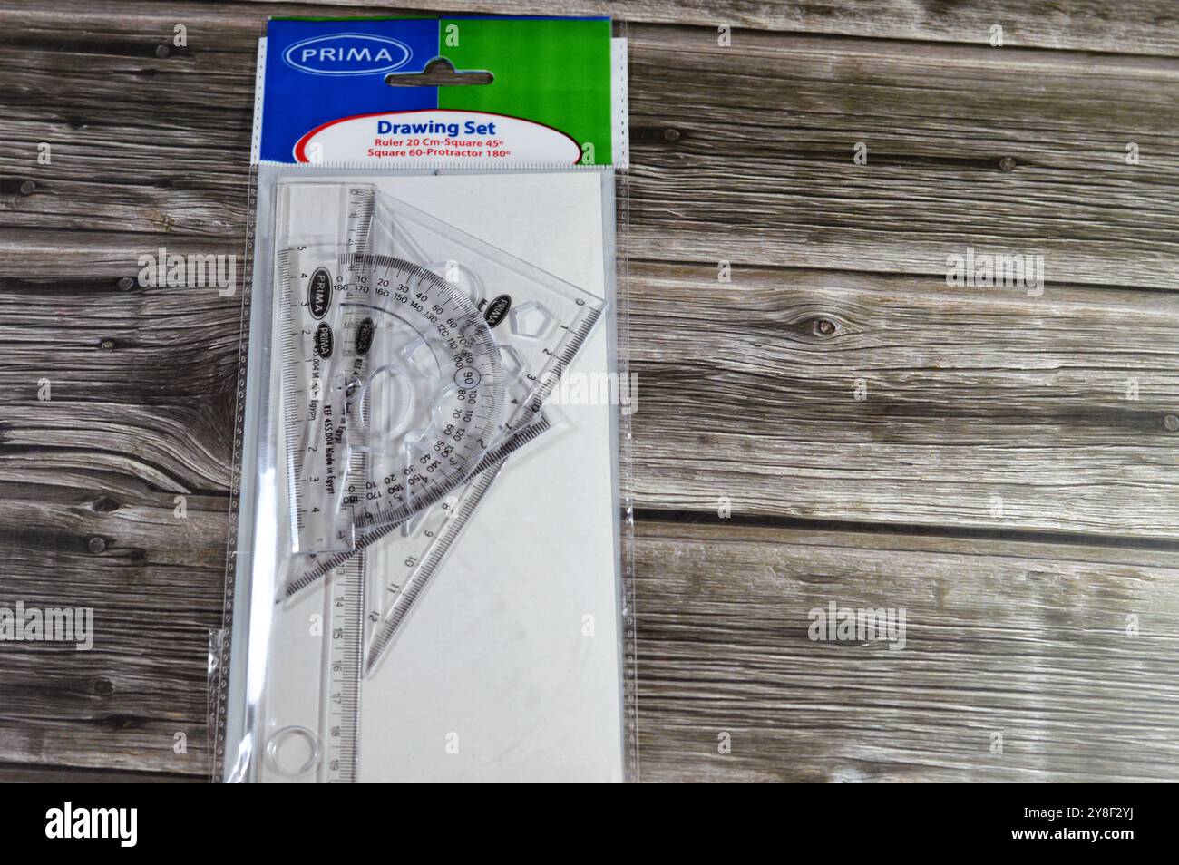 Cairo, Egypt, September 13 2024: Prima drawing set of ruler, square ...