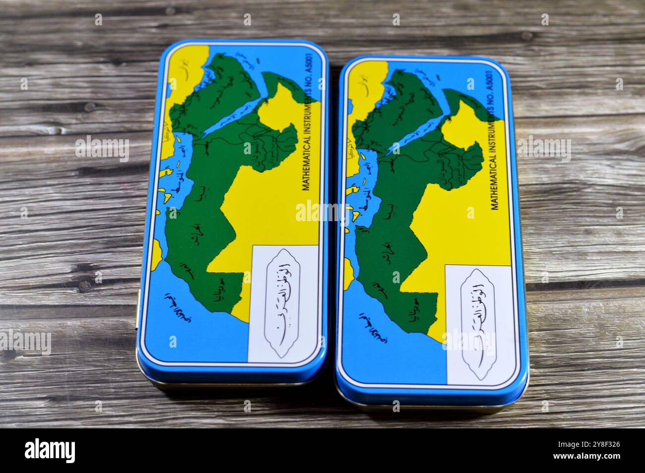 Cairo, Egypt, September 13 2024: Mathematical instrument box, geometry ...