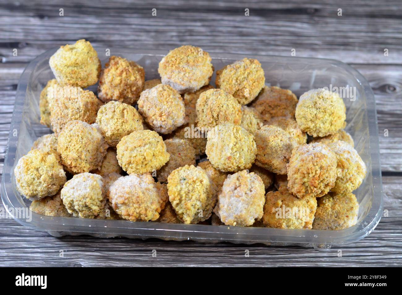 Frozen pre-fried Falafel, a deep-fried ball or patty-shaped fritter of ...