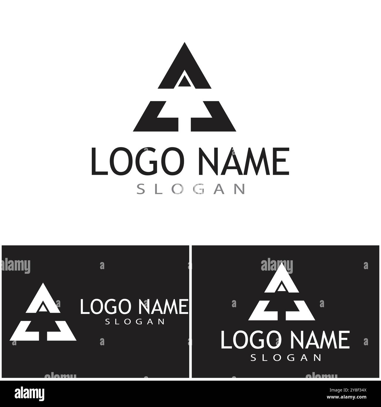 Futuristic Triangle Chain logo design inspiration Stock Vector Image ...