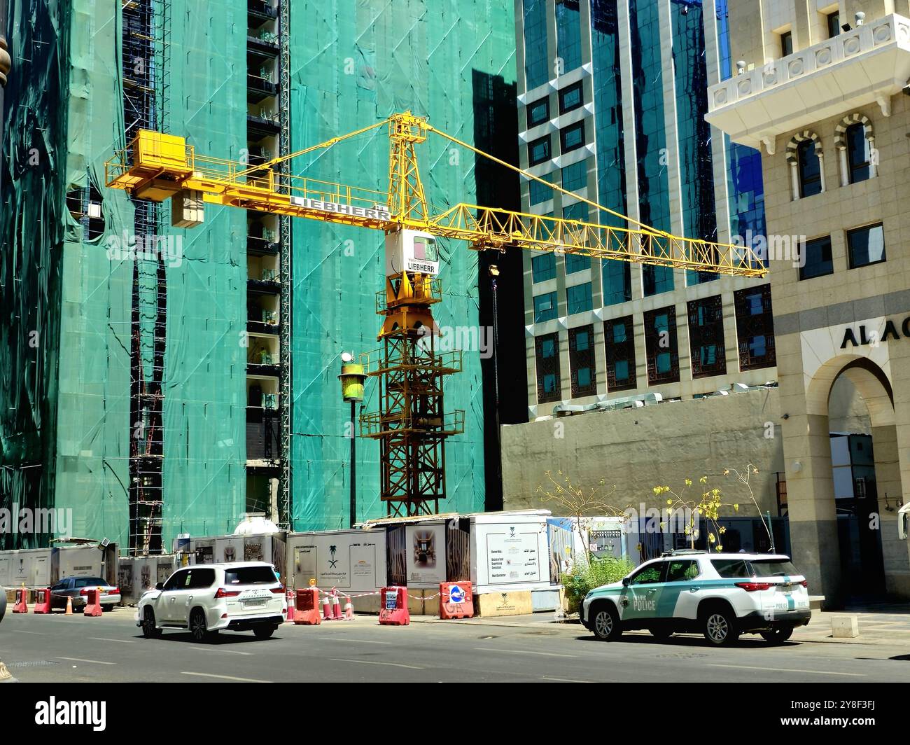 Medina, Saudi Arabia, June 27 2024: A construction site of a new high ...