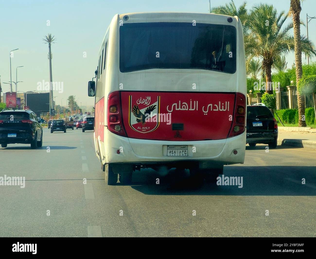 Giza, Egypt, September 14 2024: Minibus passenger-carrying motor ...