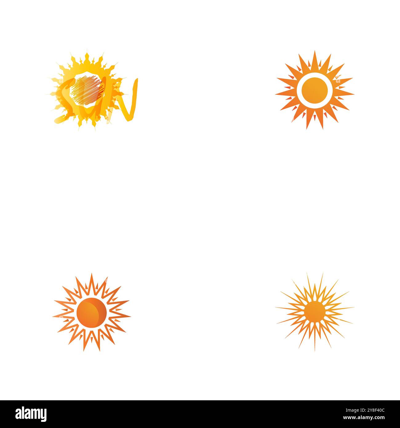 Set Sun Vector illustration Icon Logo Template design Stock Vector ...