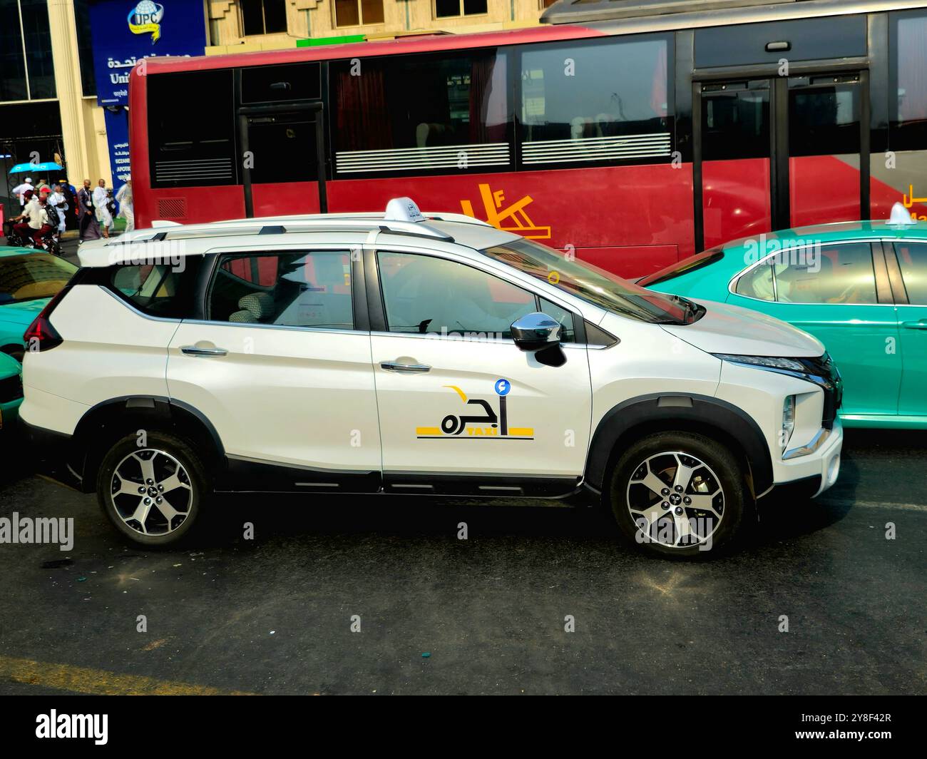 Mecca, Saudi Arabia, June 8 2024: Mecca Makkah Taxi, used to transport ...