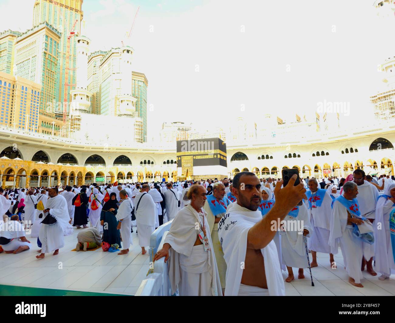 Mecca, Saudi Arabia, June 12 2024: Mataf of the Grand Mosque, which is ...