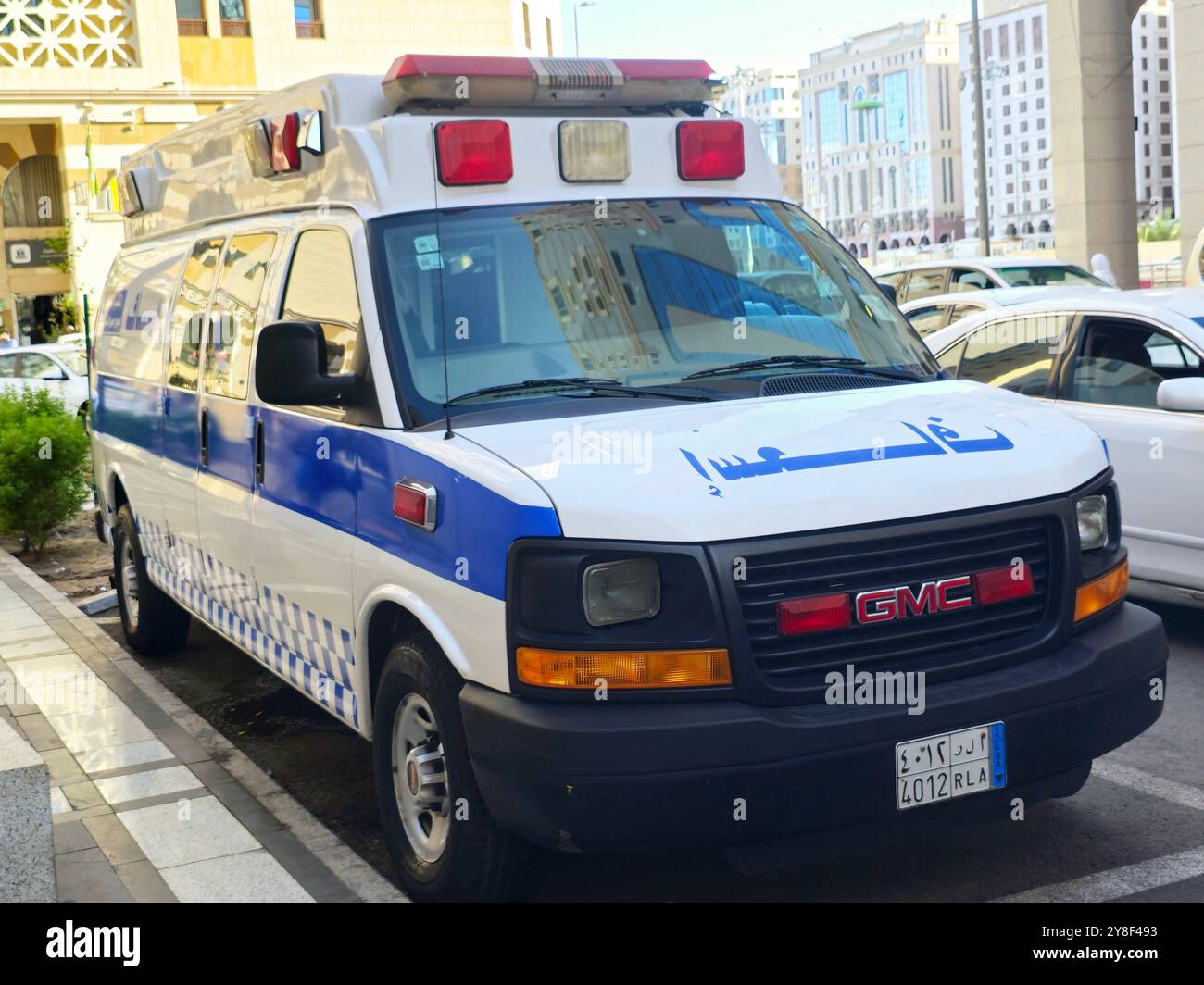 Medina, Saudi Arabia, June 26 2024: GMC ambulance car vehicle, belongs ...