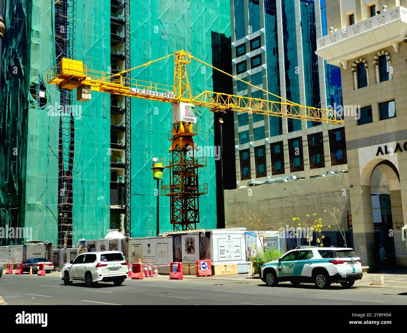 Medina, Saudi Arabia, June 27 2024: A construction site of a new high ...