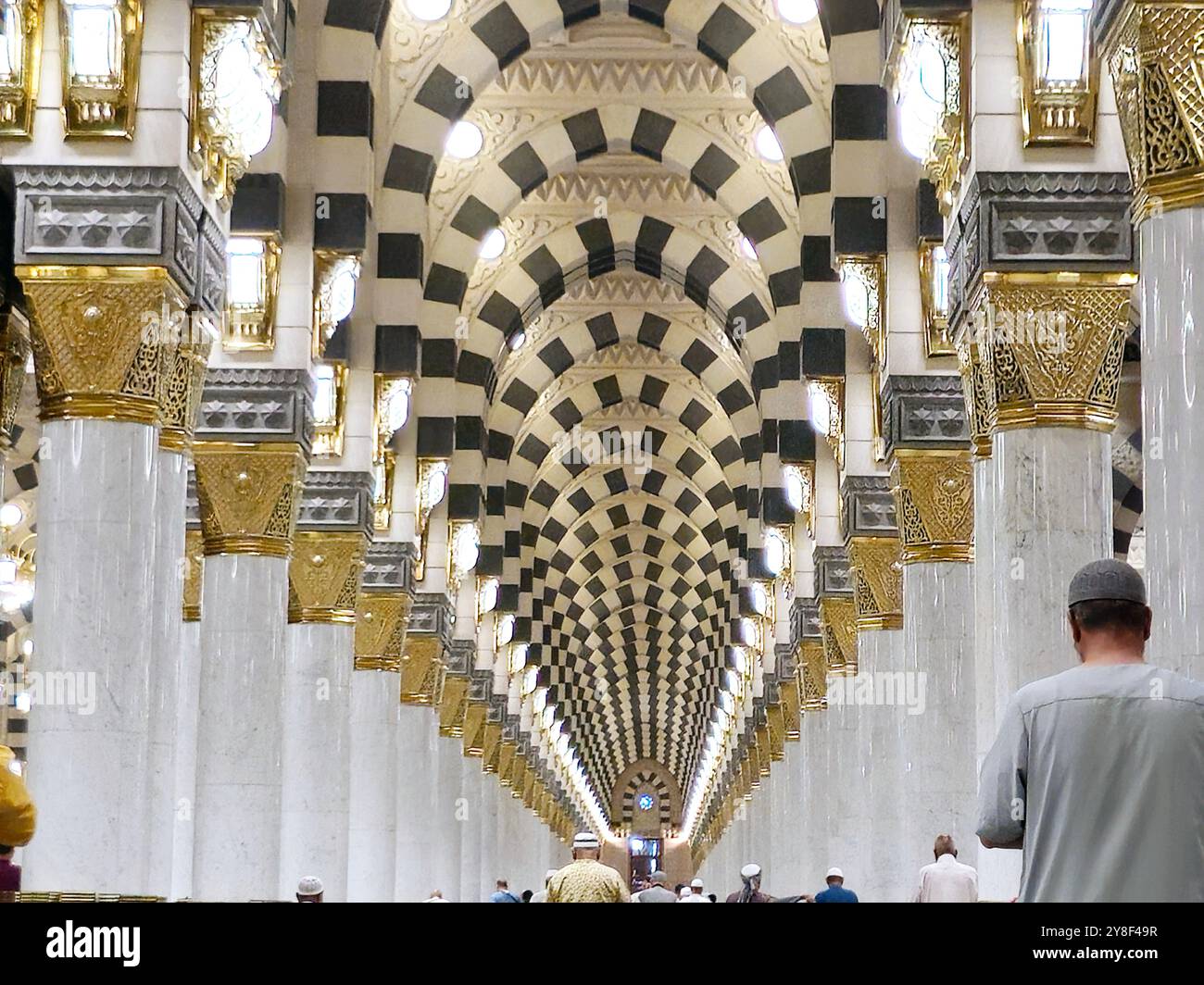 Medina, Saudi Arabia, June 28 2024: The interior of The Prophet's ...