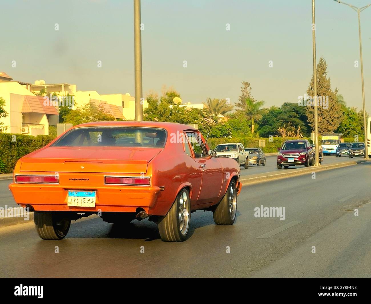 Cairo, Egypt, September 25 2024:an old vintage classic retro car of old ...