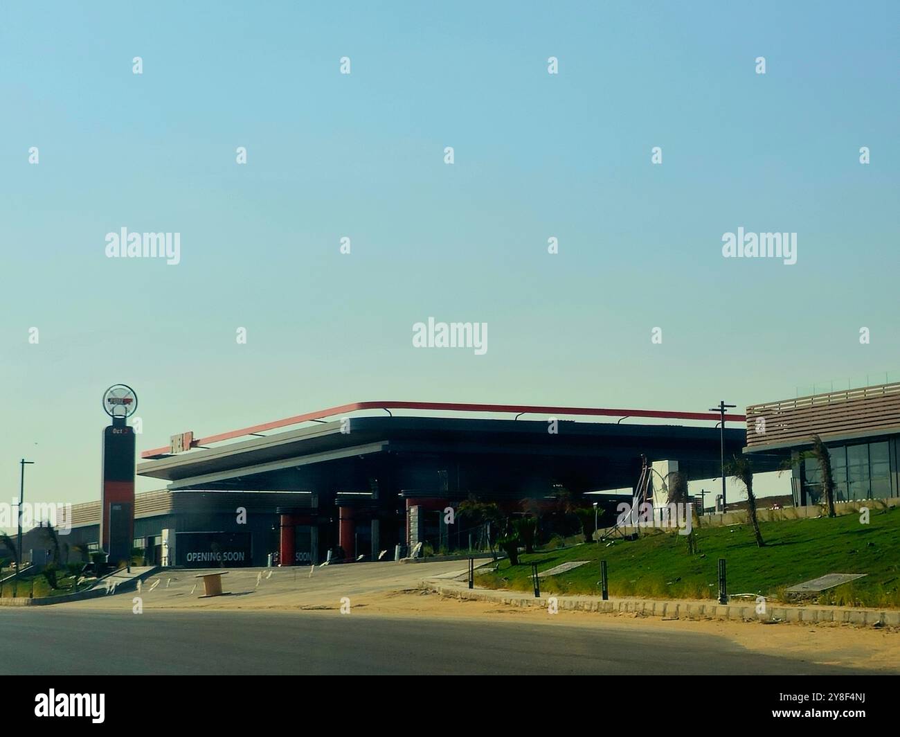 Giza, Egypt, September 27 2024: a fuel gas and oil station under ...