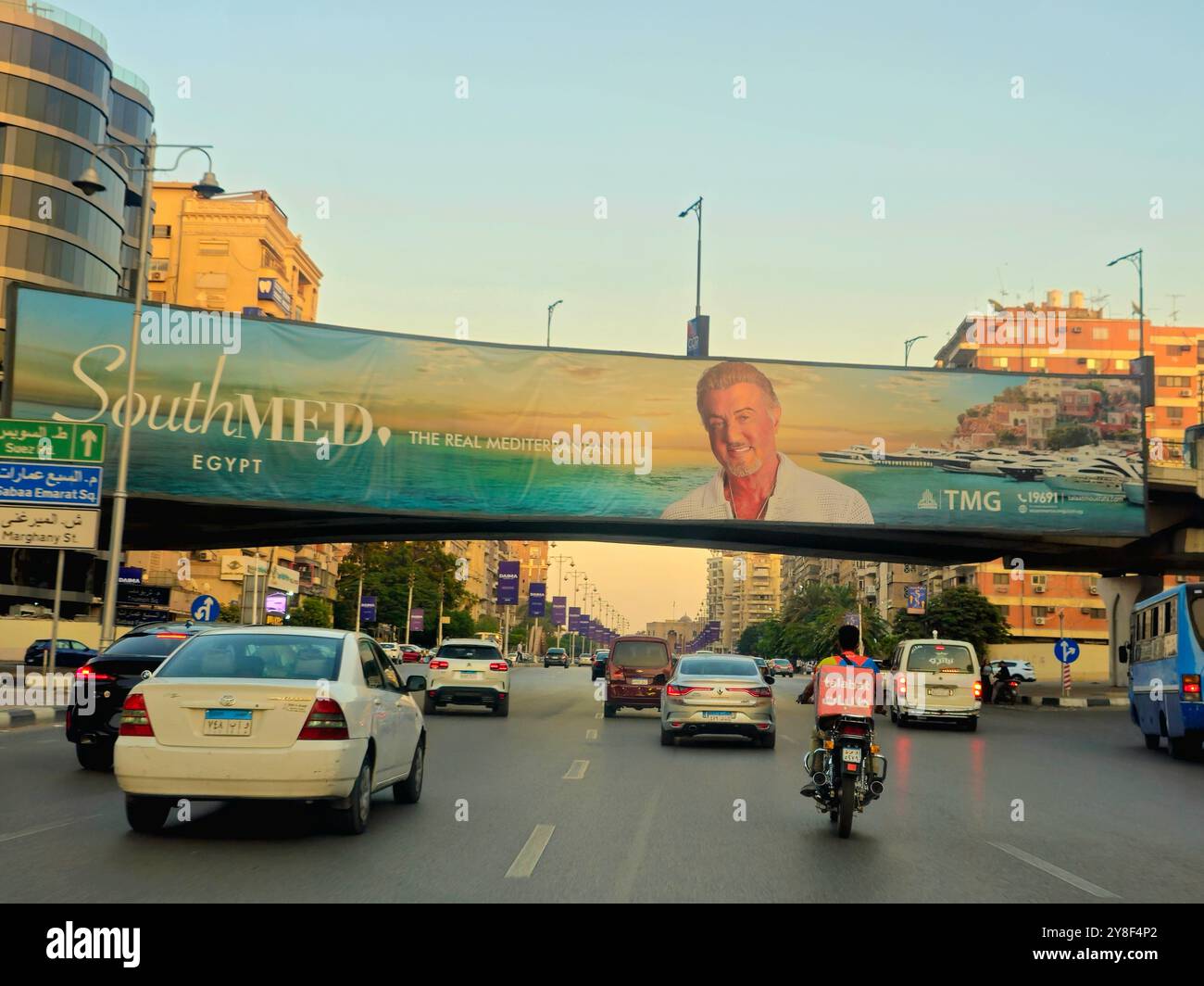 Cairo, Egypt, September 28 2024: advertising campaign Talaat Moustafa Group’s (TMG) SouthMED ...