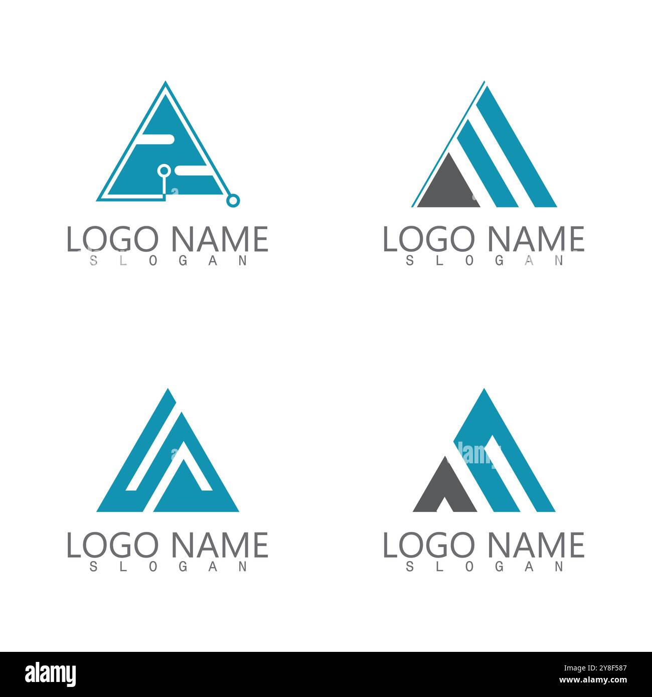 Futuristic Triangle Chain logo design inspiration Stock Vector Image ...