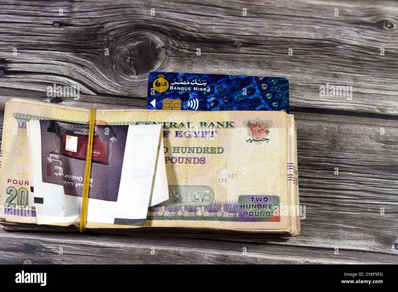 Cairo, Egypt, September 27 2024: Folded ATM receipt of Banque Misr or ...