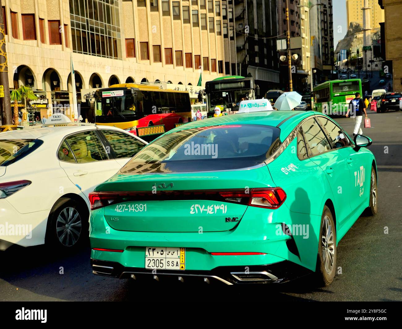 Mecca, Saudi Arabia, June 6 2024: Mecca Makkah Taxi, used to transport ...